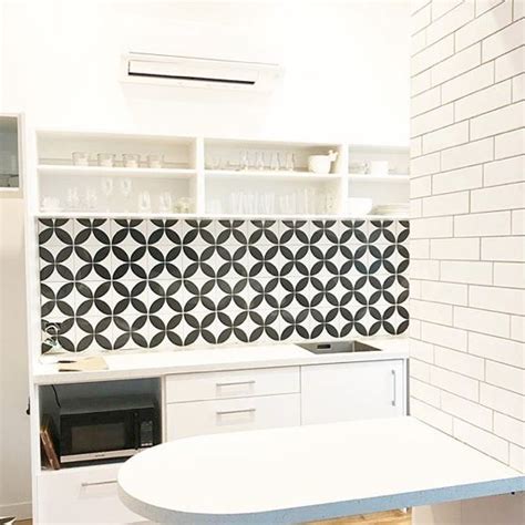 Monochrome Pattern Splashback Splashback White Kitchen Splashback
