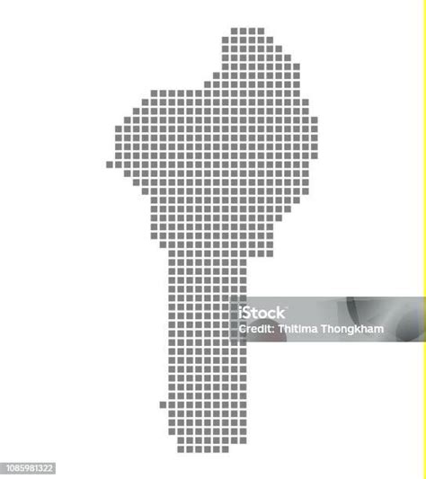 픽셀 지도입니다 벡터 점선된 지도 흰색 배경에 고립입니다 지도의 추상적인 컴퓨터 그래픽입니다 벡터 일러스트 레이 션 0명에 대한 스톡 벡터 아트 및 기타 이미지 Istock