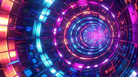 Abstract Multicolor Spectrum Background Bright Neon Rays And Lines