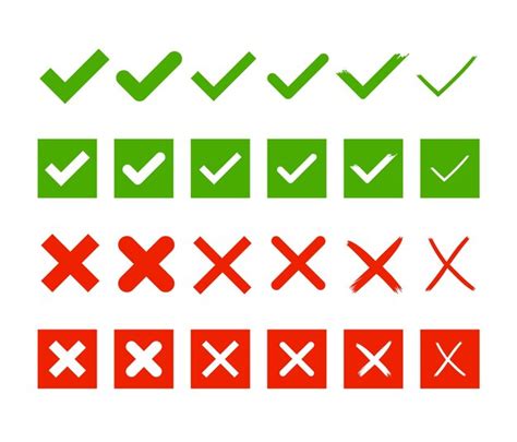 Premium Vector Check Mark Icon Set And Cancel And Check Mark Button Collection