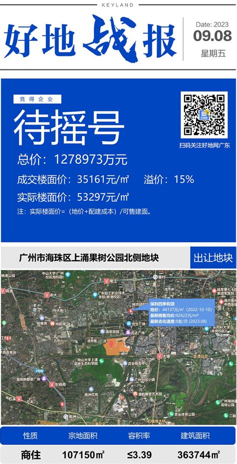 中海、山西金振德分别摇中海珠上涌果树公园、番禺新光快速路地块好地网