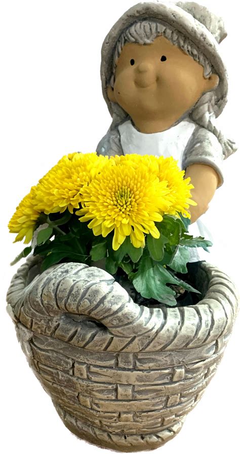 Figurka Ogrodowa Krasnal Ozdoba Doniczka DUŻA 38CM CIĘŻKA