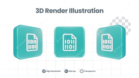 premium psd 3d realistic binary code icon for web mobile app social