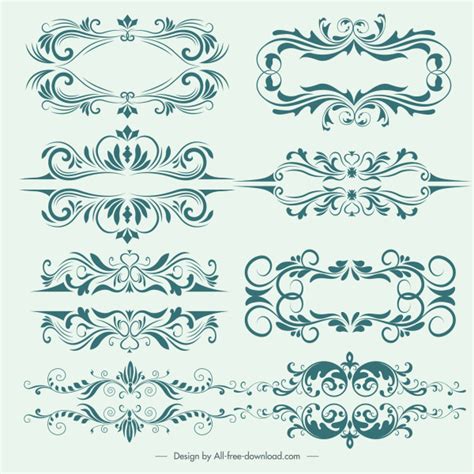 Document Decorative Templates Elegant Classical Symmetric Decor Vectors
