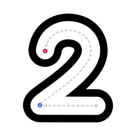 Premium Vector Tracing Number 2 Prewriting Dotted Line Math Worksheet