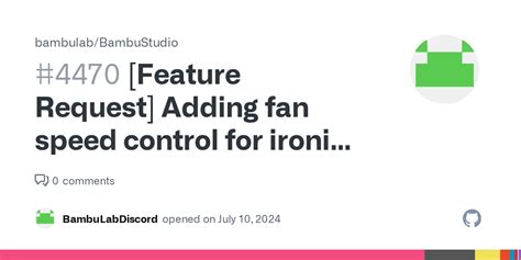 Feature Request Adding Fan Speed Control For Ironing Layers · Issue