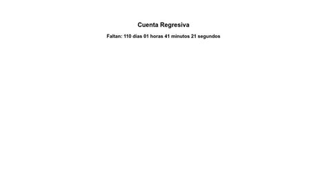 Javascript Dom Events Cuenta Regresiva O Cuenta Atrás Dategettime