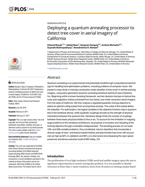 PDF Deploying A Quantum Annealing Processor To Detect Tree Cover In