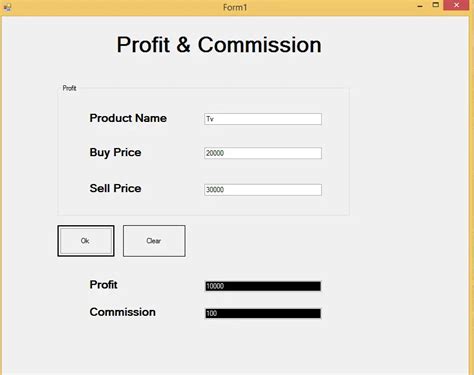Profit And Commissioncalculation Using Cnet Tutusfunny