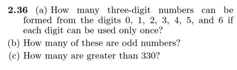 Solved A How Many Three Digit Numbers Can Be Formed Chegg