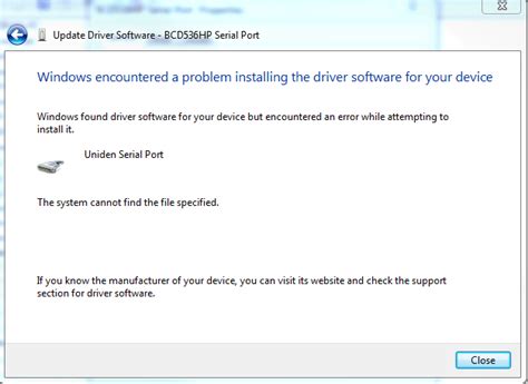 Usb Serial Interface Driver Problem Error Message Cant Find File