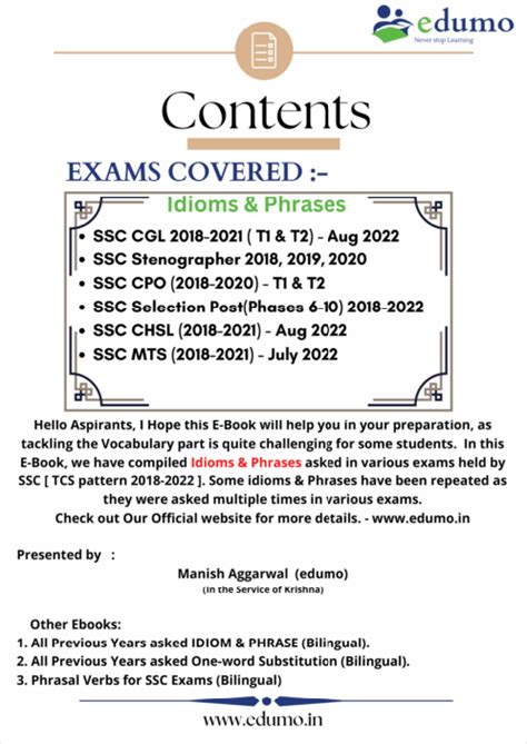1100 Idioms And Phrases For Ssc Exams By Tcs2018 2022 Bilingual