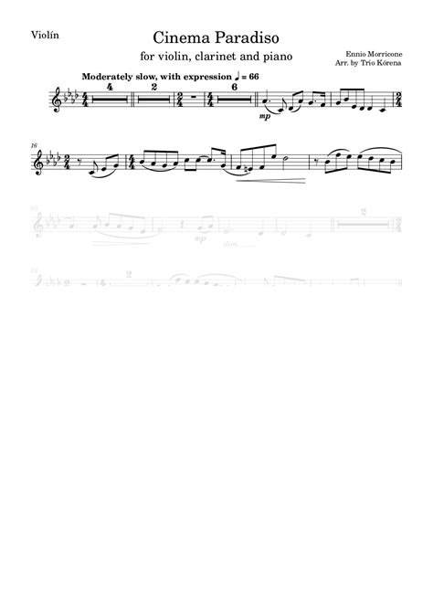 Cinema Paradiso Love Theme E Morricone Trio Kórena