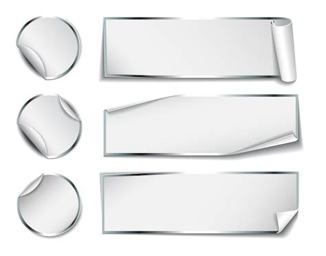 Premium Vector Set Of White Rectangular And Round Promotional Paper