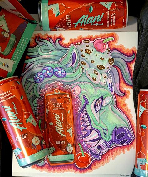 Alani Nu Cherry 🍒 Slush Slut Art🌈 Renergydrinks