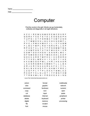 Best Images Of Printable Computer Puzzles Computer Crossword