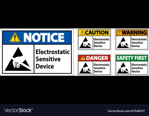 Caution Electrostatic Sensitive Device Sign Vector Image
