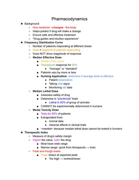 Chapter Lecture Notes Pharmacodynamics Background How Medicine Changes The Body Helps