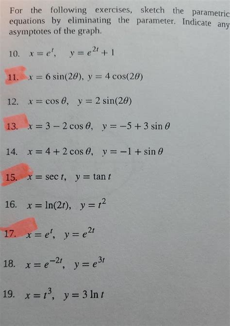 Solved For The Following Exercises Sketch The Parametric Chegg