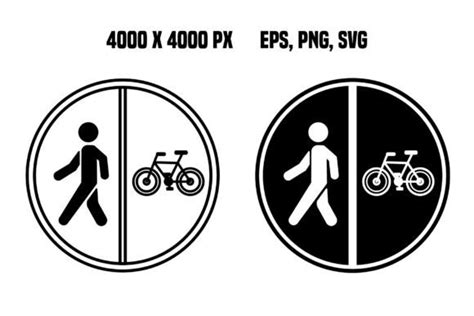 Signs Footway And Cycleway Road Graphic By Yulidor · Creative Fabrica
