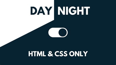 Day Night Mode Toggle Only Using HTML CSS YouTube