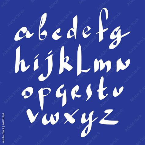 Calligraphic Script Vector Alphabet Letters Set Vector Font Stock