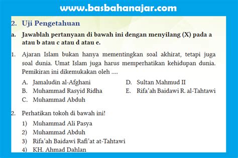 Kunci Jawaban PAI Kelas Halaman Penilaian Pengetahuan Bab Basbahanajar