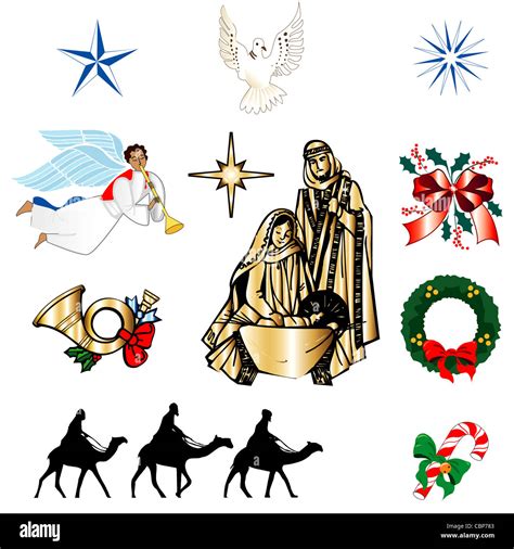 Set Of Ten Christmas Or Holiday Icons Vector Illustration Stock Photo Alamy