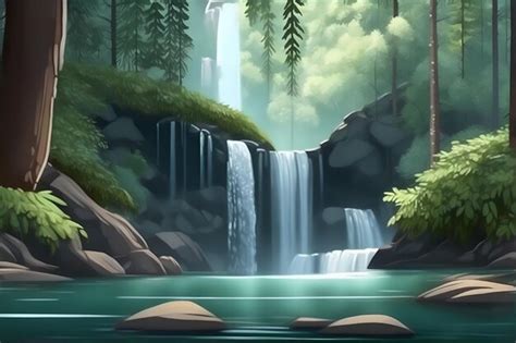 Premium Ai Image Water Fall Animated