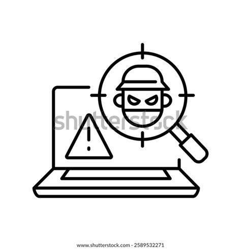 Fraud Detection Line Icon Vector Isolated Stock Vector Royalty Free