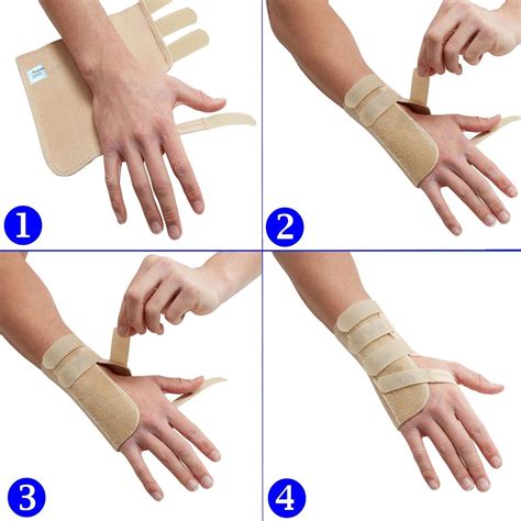 Beige Elastic Wrist Support Splint Brace Carpal Tunnel Rsi Arthritis