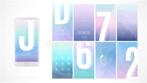 Modern Ui Screen Design For Mobile App With Web Icons Stock Vector Illustration Of Bright