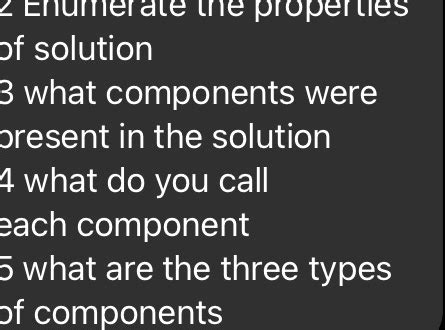 Of Solution 3 What Components Were Oresent In StudyX