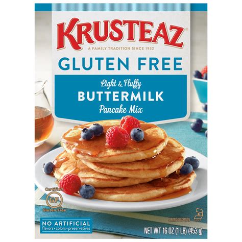 Krusteaz Gluten Free Light And Fluffy Buttermilk Pancake Mix 16 Oz Box