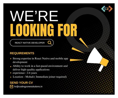Hiring Reactnative Mobiledeveloper Mohalijobs Immediatejoiner