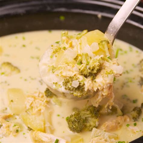 Crock Pot Cheesy Chicken Broccoli Soup Video Recipe Video Clean