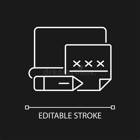 Using Post It To Remember Password White Linear Icon For Dark Theme