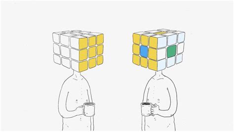 A Man With A Rubiks Cube Head Faces Rejection From Others When His