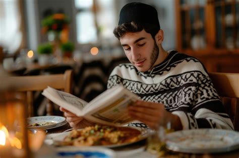 Una Familia Judía Celebra El Seder De La Pascua Con La Lectura De La