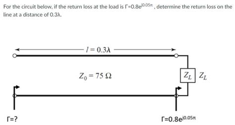 Solved For The Circuit Below If The Return Loss At The Load Chegg