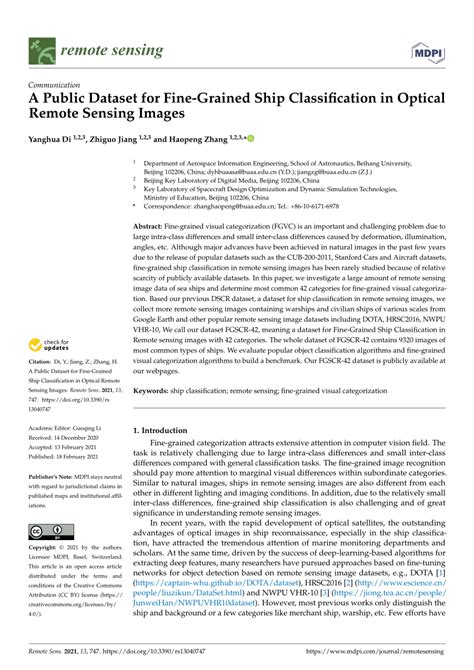 Pdf A Public Dataset For Fine Grained Ship Classification In Optical