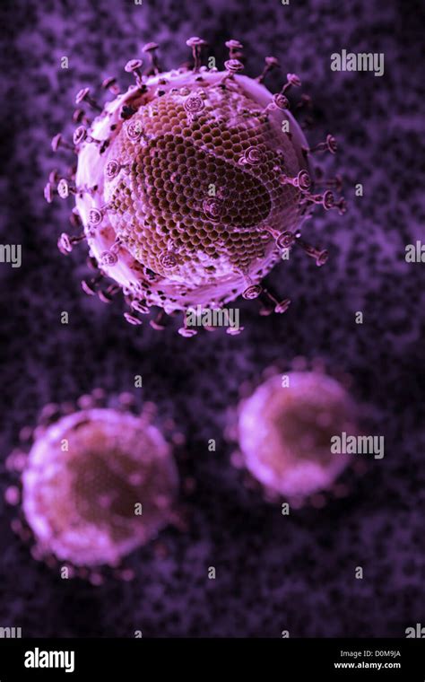 Scanning Electron Microscope Styled HIV Cells Stock Photo Alamy