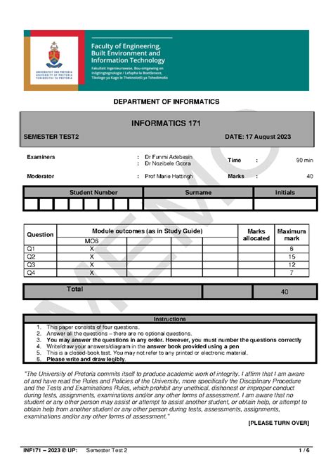 Inf171 2023 Semester Test2 Memo Final Department Of Informatics Informatics 171 Semester Test