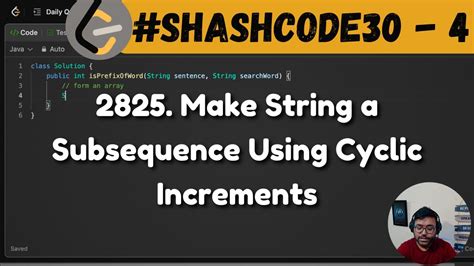 2825 Make String A Subsequence Using Cyclic Increments Leetcode