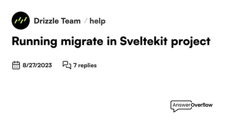 Running Migrate In Sveltekit Project Drizzle Team