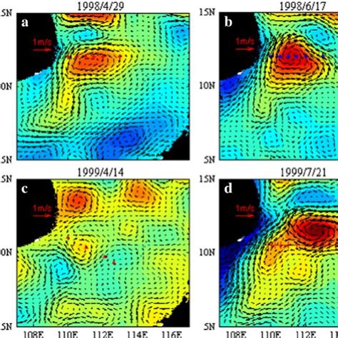 Surface Geostrophic Current Anomalies Vectors Units In Ms And Slas