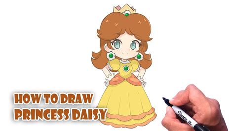 How To Draw Princess Daisy Super Mario Bros Step By Step Tutorial