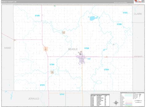 Beadle County Sd Wall Map Premium Style By Marketmaps Mapsales