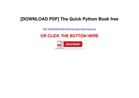 Ppt Download Pdf The Quick Python Book Free Powerpoint Presentation