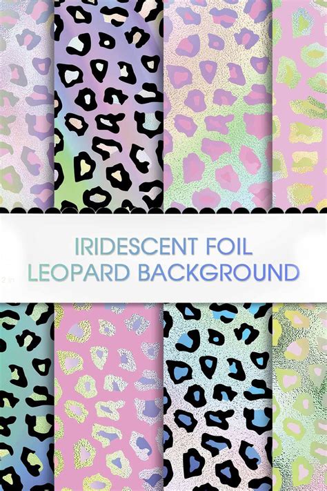 Iridescent Leopard Print Digital Paper Seamless Leopard Skin